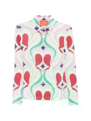 La DoubleJ Geometric Pattern Buttoned Shirt