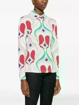 La DoubleJ Geometric Pattern Buttoned Shirt