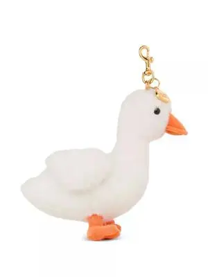Moschino Duck-charm Keyring - White