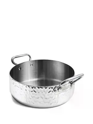 PENTOLE AGNELLI Hammered Inox Pan - Silver