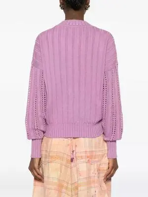 Blumarine V-neck Openwork Sweater