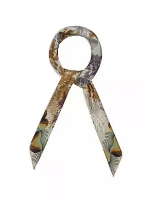 PIERRE-LOUIS MASCIA Cialda Floral-print Scarf - Brown
