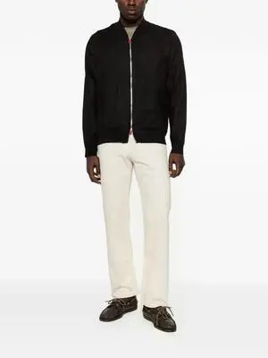 Kiton Linen Bomber Jacket - Black