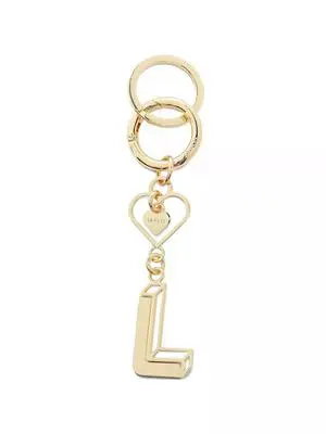 LANCEL Logo Heart Keyring - Gold