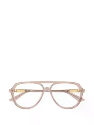 Chloé Pilot-frame Glasses - Neutrals