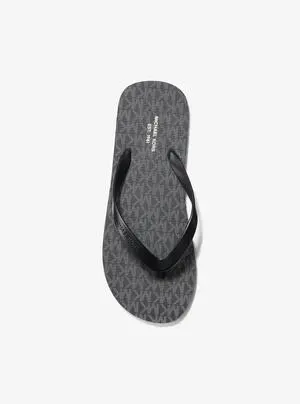 Michael Kors Travis Logo Flip-flops - Black