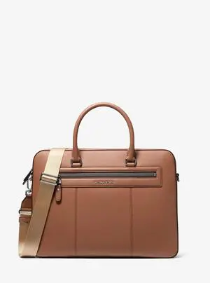 Michael Kors Jet Set Pebbled Leather Briefcase - Brown