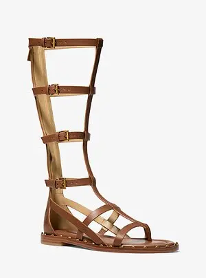 Michael Kors Studded Leather Gladiator Sandal - Brown