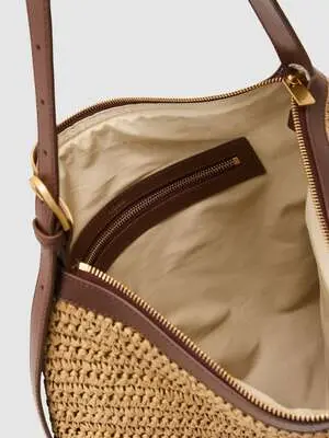 REISS Raffia-effect Tote Bag
