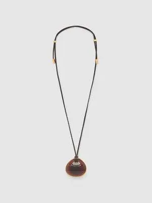 REISS Pippa Large Pendant Necklace - Burgundy
