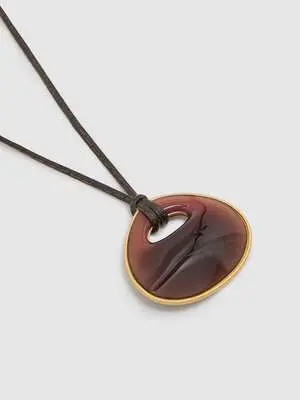 REISS Pippa Large Pendant Necklace - Burgundy