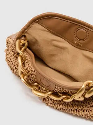 REISS Raffia-effect Chain Grab Bag