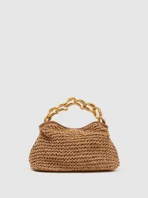 REISS Raffia-effect Chain Grab Bag