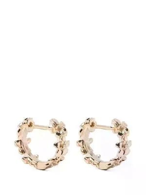 SYDNEY EVAN Tiny Plumeria Diamond Huggie Earrings - Gold