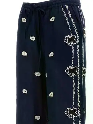 P.a.r.o.s.h Embroidered Wide-leg Trousers - Blue