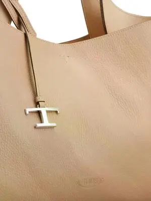 TOD'S Logo-detail Medium Shoulder Bag - Neutrals