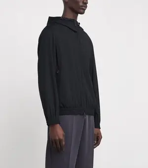 Emporio Armani Technical Jersey Hooded Jacket - Blue