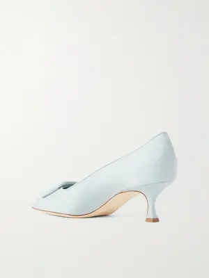 Manolo Blahnik Maysale 50 Buckled Suede Pumps - Blue