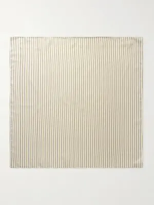 TOTEME Signature Striped Silk-twill Scarf Neutrals