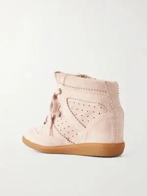 Isabel Marant Bobby Suede Wedge Sneakers - Pink