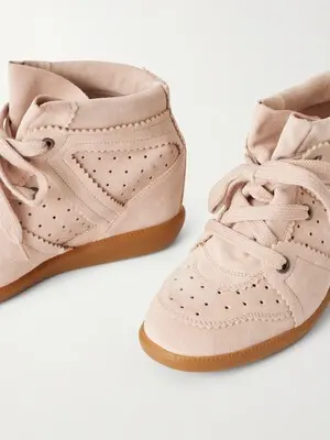 Isabel Marant Bobby Suede Wedge Sneakers - Pink