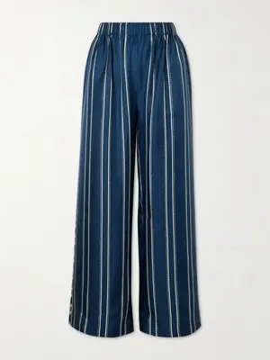 ERES Oolong Striped Silk-voile Straight-leg Pants - Blue