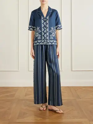 ERES Oolong Striped Silk-voile Straight-leg Pants