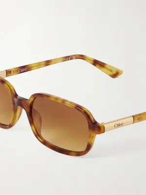 Chloé Judy Rectangle-frame Sunglasses - Tortoiseshell