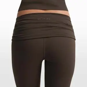 SKIMS Nike Matte Foldover Slim Flare Legging - Dark Sepia
