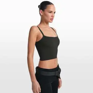 SKIMS Ribbed Seamless Cami Top - Obsidian/armor