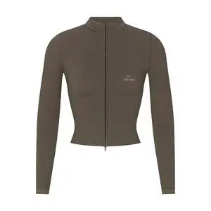 SKIMS Ribbed Seamless Zip Up Crop Jacket