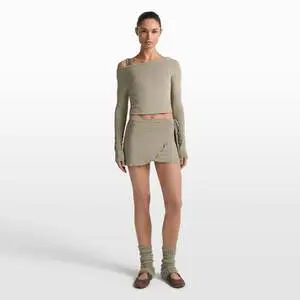SKIMS Stretch Knit Wrap Skirt - Dune