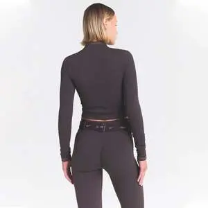 SKIMS Ribbed Seamless Zip Up Crop Jacket