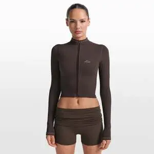 SKIMS Zip Up Cropped Ribbed Seamless Jacket