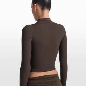 SKIMS Zip Up Cropped Ribbed Seamless Jacket