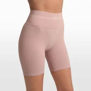 SKIMS Ribbed Seamless 5-inch Biker Shorts - Himalayan/ecru