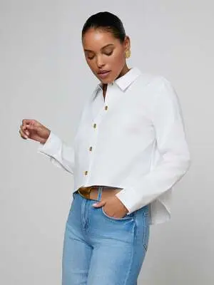 L'Agence Cosette Shirt - White/gold Wax Stamp