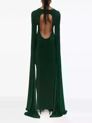 Norma Kamali Side-slit Long-sleeve Maxi Dress