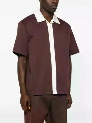 JIL SANDER Collared Short-sleeves Shirt - Brown