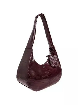 GANNI Embossed Tag Shoulder Bag - Brown