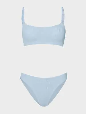 Hunza G Phoebe Two-piece Bikini Set - Metallic Ice Blue
