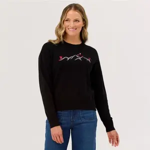 Krimson Klover Bernina Embroidered Wool-blend Sweater