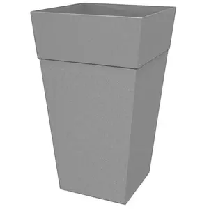 BLOEM 25" Tall Finley Tapered Square Planter - Gray