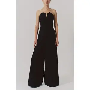 DE LORETA Tabio Strapless Cotton Jumpsuit
