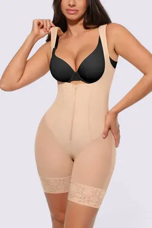 SHAPELLX AirSlim® Open Bust Tummy Control Bodysuit Beige