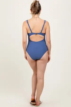 PINKBLUSH Scallop Trim One Piece Swimsuit