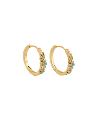 FABLE ENGLAND Floral Wreath Hoop Earrings - Gold
