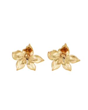 FABLE ENGLAND Jasmine & Pearl Oversized Stud Earrings