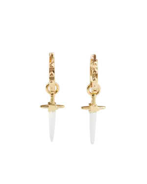 FABLE ENGLAND Rose & Dagger Huggie Earrings