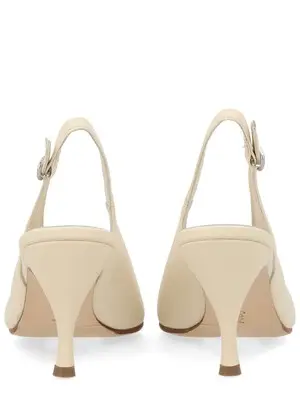AeydĒ Slingback Stiletto Heels - Beige